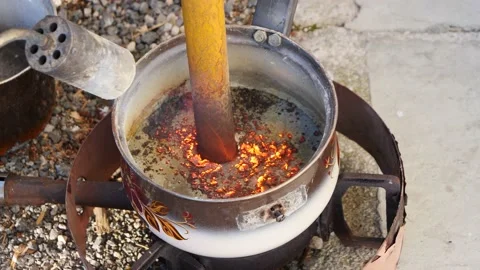Metal bar perpendicular melting with tor... | Stock Video | Pond5