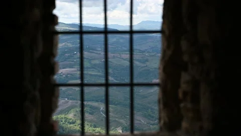 Metal bars in jail. Window in old prison... | Stock Video | Pond5
