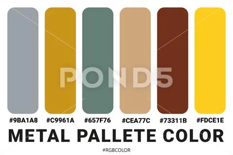 Metal Color Palettes with Codes Illustration #213853272