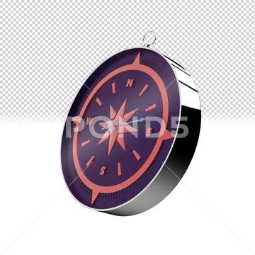 Metal compass on transparent background ~ PSD Template #241142856