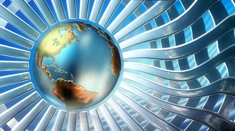 Metal earth rotating on circular backgro... | Stock Video | Pond5