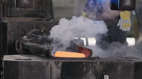 Metal forging for aerospace parts using ... | Stock Video | Pond5