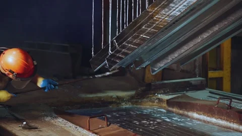 Metal galvanizing process, working proce... | Stock Video | Pond5