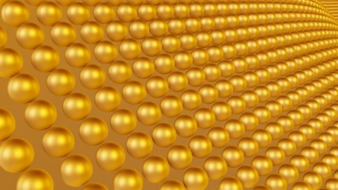 Metal golden spheres wave loop animation... | Stock Video | Pond5