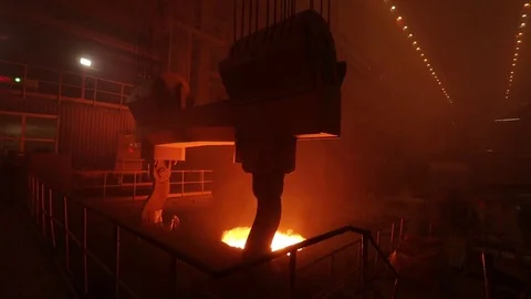 Metal melting and boiling in the huge ve... | Stock Video | Pond5