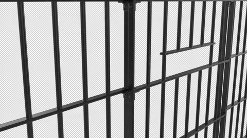 Metal prison bars on a transparent backg... | Stock Video | Pond5