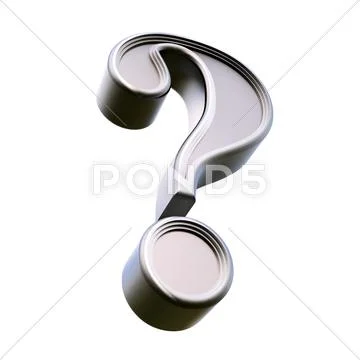 Metal question mark. Isolated on white background. 3d rendering ...
