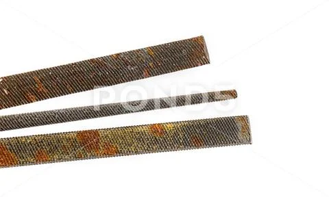 Metal rasp for wood isolated on a white background, close-up photo ...