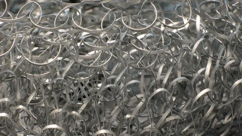 metal shavings close up. Smooth rotation... | Stock Video | Pond5