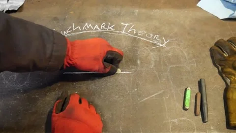 A Metal Worker Drawing a Diagram on a Wo... | Stock Video | Pond5