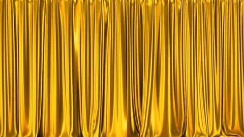 Metallic gold curtains realistic 3D anim... | Stock Video | Pond5