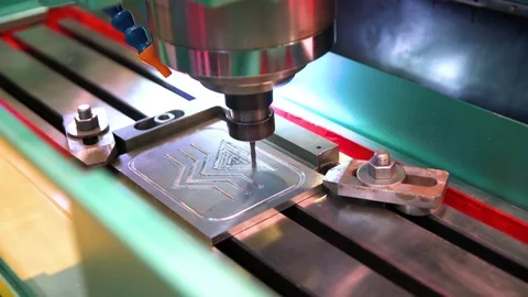 Metalworking CNC milling machine. Cuttin... | Stock Video | Pond5