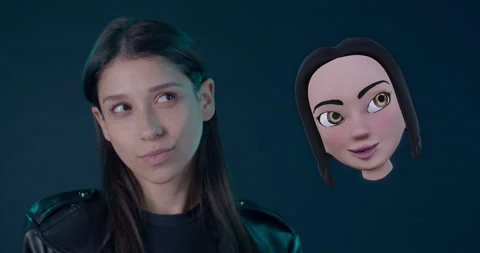 Metaverse 3d emoji avatar mimics facial ... | Stock Video | Pond5