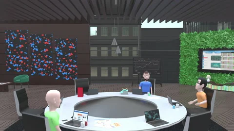 Metaverse conference room with avatars | Stock Video | Pond5