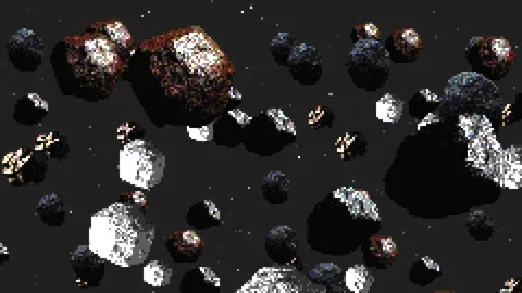 Meteor 8 bit. 3d animation | Stock Video | Pond5