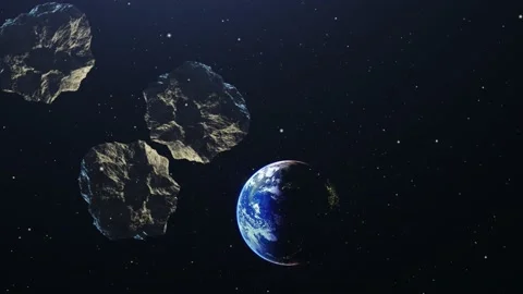 meteor approaching planet earth in outer... | Stock Video | Pond5