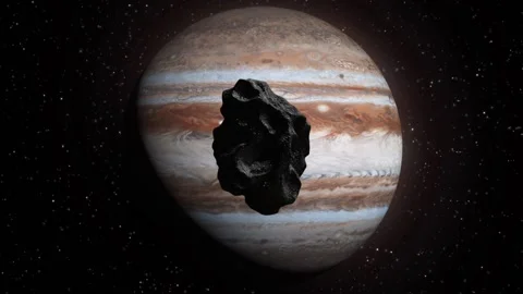 Meteorite hitting Jupiter. Asteroid on a... | Stock Video | Pond5