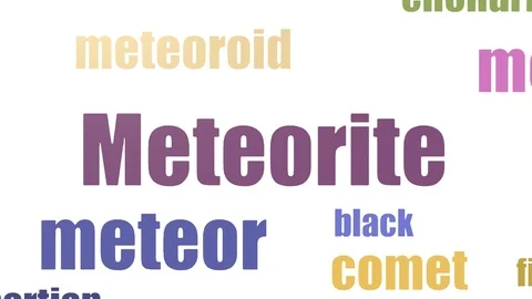 Meteorite Word Cloud Animated Isolated O... | Stock Video | Pond5