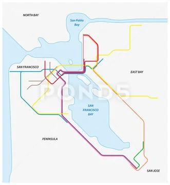 Metro map of San Francisco and the california bay area ~ Clip Art ...