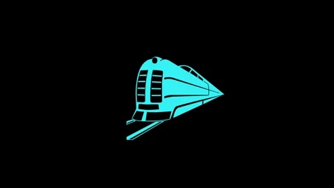 Metro rail shape icon cyan color animati... | Stock Video | Pond5