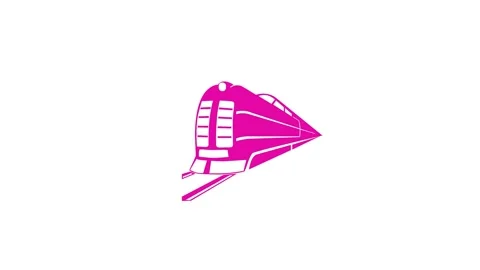 Metro rail shape icon pink color animati... | Stock Video | Pond5