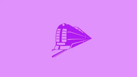 Metro rail shape icon purple color anima... | Stock Video | Pond5