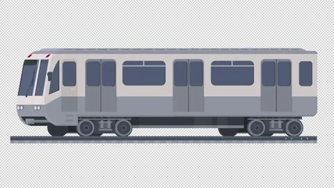 Metro train. Animation of a train ride b... | Stock Video | Pond5