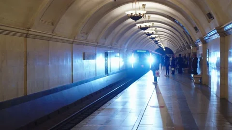 Metro train with the name of the route n... | Stock Video | Pond5