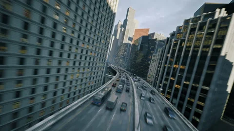 Metropolitan Downtown City Fly Through H... | Stock Video | Pond5