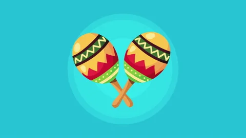 mexican culture animation with maracas | Stock Video | Pond5