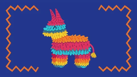 mexican culture animation with pinata | Stock Video | Pond5