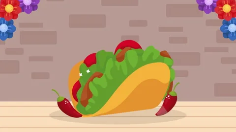 mexican culture delicious taco animation | Stock Video | Pond5