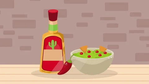 mexican culture tequila drink animation | Stock Video | Pond5