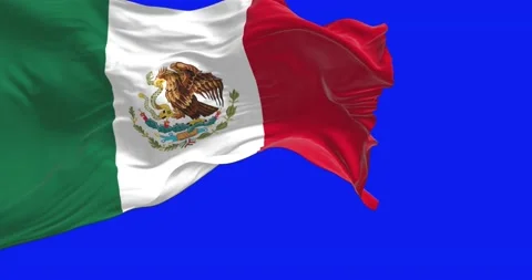 Mexican national flag waving isolated on... | Stock Video | Pond5