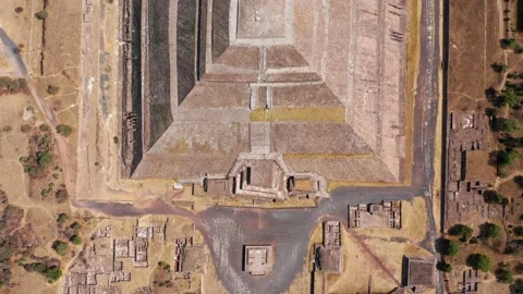 Mexican Pyramid Aerial Top View San Juan... | Stock Video | Pond5