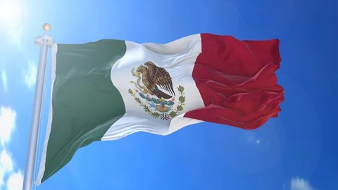Mexico animated flag pack in 3D and isol... | Stock Video | Pond5