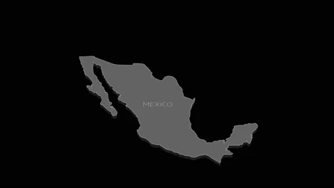 Mexico animated map with alpha channel. | Stock Video | Pond5