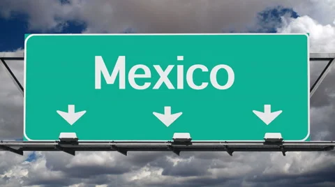 Mexico Border Crossing Highway Sign with... | Stock Video | Pond5