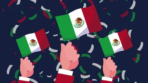 mexico celebration animation with hands ... | Stock Video | Pond5