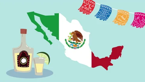 mexico celebration animation with mexica... | Stock Video | Pond5