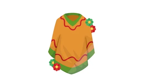mexico culture traditional poncho animat... | Stock Video | Pond5