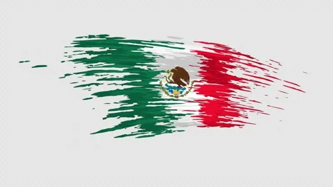 Mexico flag animation. Brush painted mex... | Stock Video | Pond5