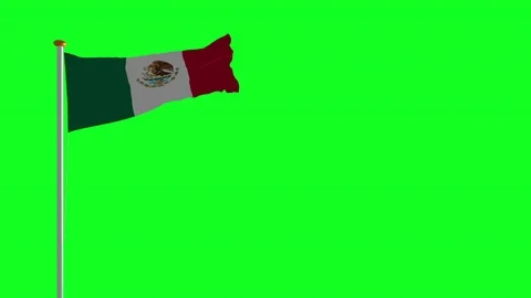 Mexico flag on green screen | Stock Video | Pond5