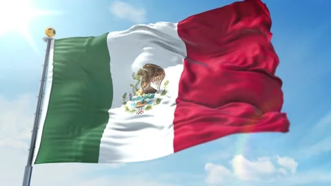 MEXICO FLAG WITH WAVING AND LOOPING ANIM... | Stock Video | Pond5