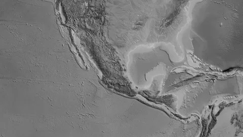 Mexico on the globe. Bevel. Grayscale. L... | Stock Video | Pond5