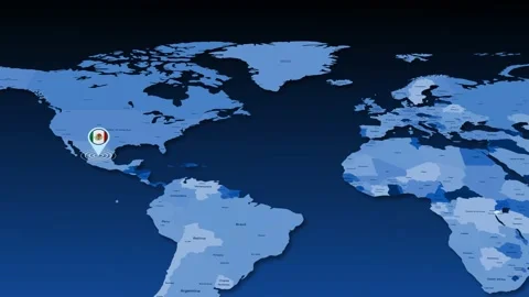 Mexico location tracking animation on ea... | Stock Video | Pond5
