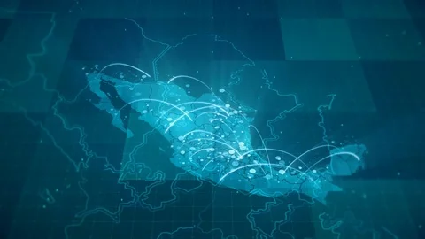 Mexico Map Globalization | Stock Video | Pond5