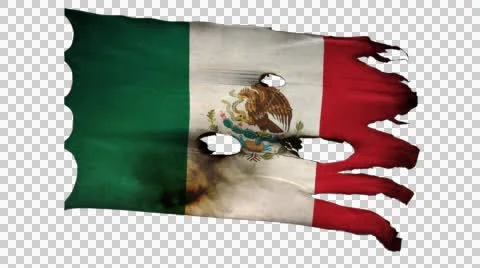 Mexico perforated, burned, grunge waving... | Stock Video | Pond5