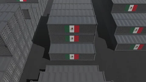 Mexico shipping containers loop top view | Stock Video | Pond5