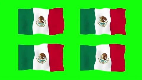 Mexico Waving Flag 2D Animation on Green... | Stock Video | Pond5